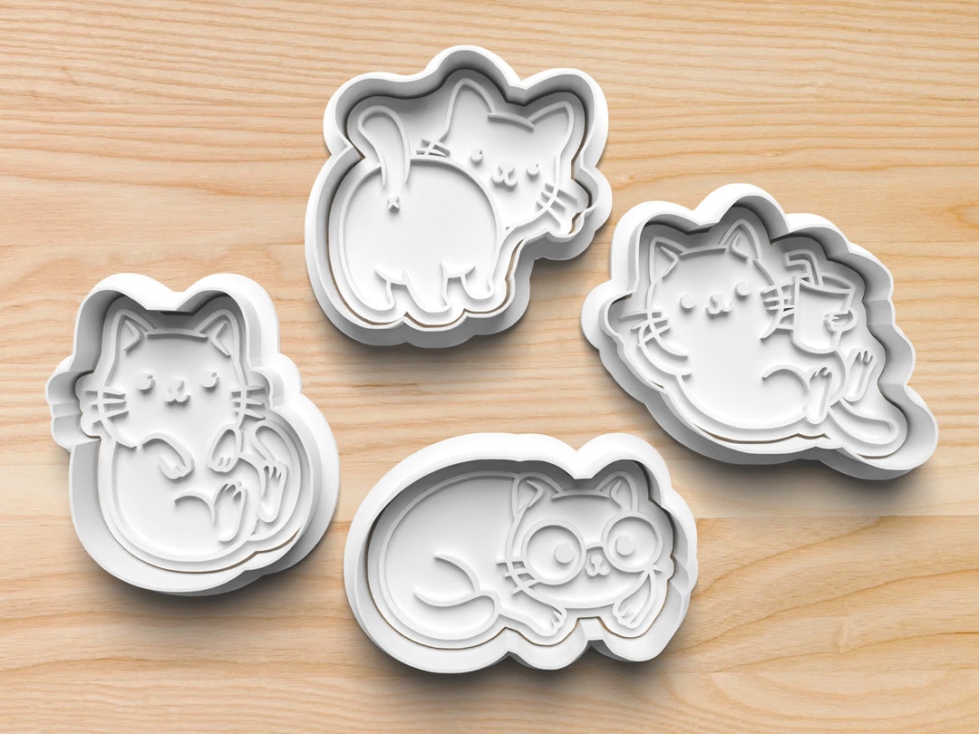 Cute Cat Cookie Cutters Curled Cat Cookie Cutter Cat Butt Cookie Cutter ...