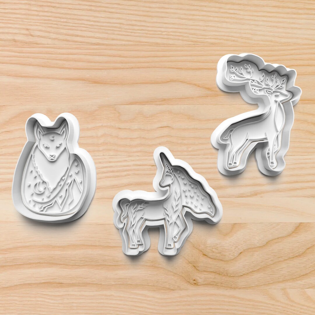 Magical Animal Cookie Cutter Set: Fox, Unicorn, Stag (set of 3) - Etsy