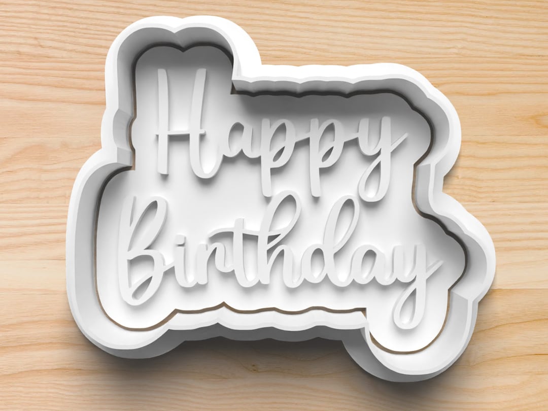 Happy Birthday Cookie Cutter: Text Stamp, Party Decor - Etsy