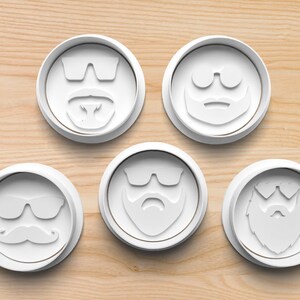 Beard Cookie Cutter & Stamp Set || Homemade Gifts for Him || Biscuit ...
