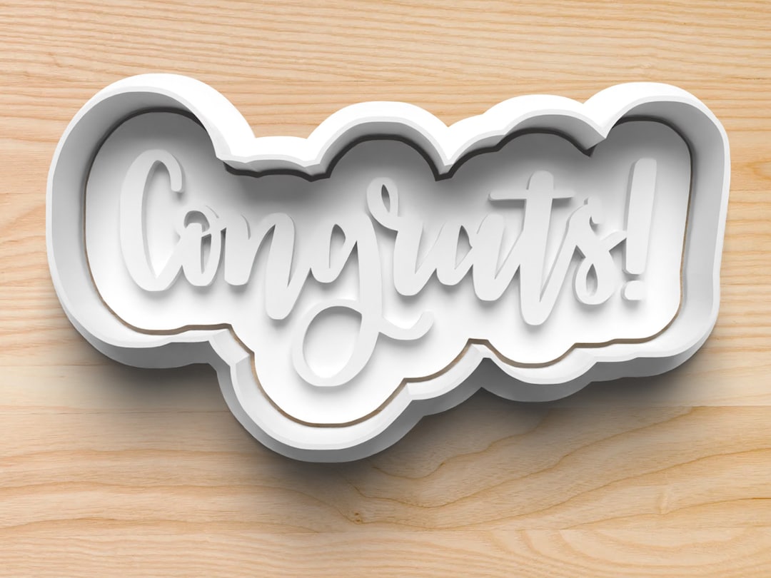 Congrats Cookie Cutter With Script Font for Graduation Party Baby ...