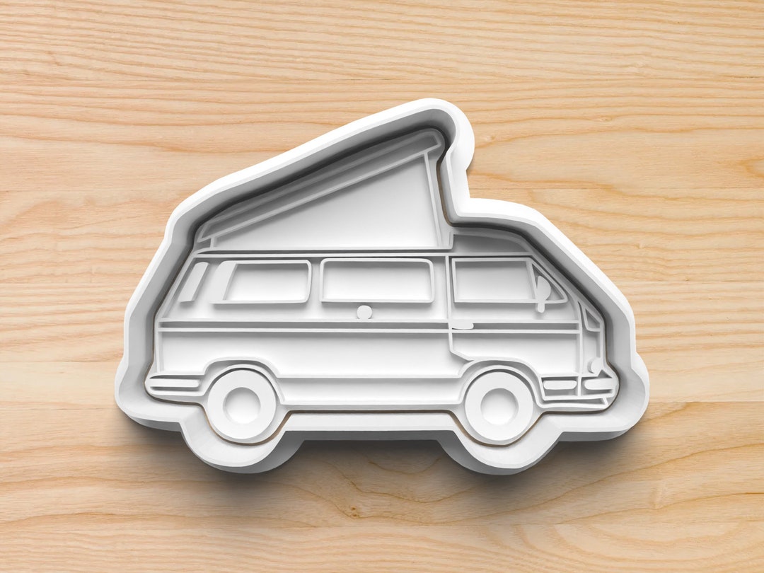 Camper Van Cookie Cutter and Stamp – Retro Vanlife Cookie and Clay Mold ...
