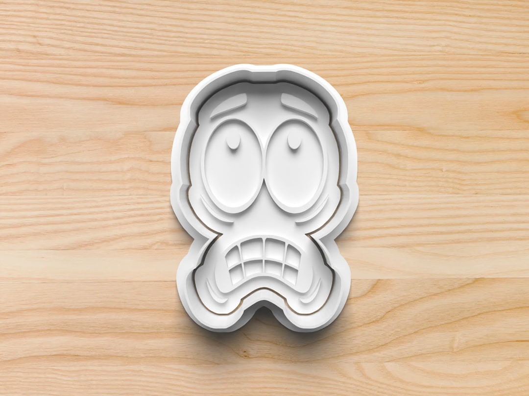 Scared Face Cookie Cutter Halloween Cookie Cutter Terrified Face Cookie ...