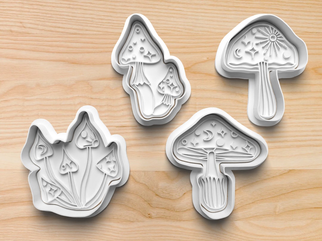 Magic Mushroom Cookie Cutters With Stamps Magical Mushrooms Biscuit ...