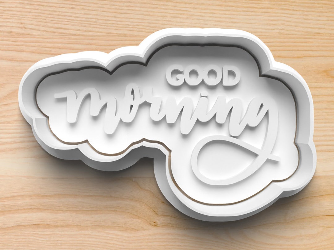Good Morning Cookie Cutter – Cloud Stamp With Script Text for Brunch ...