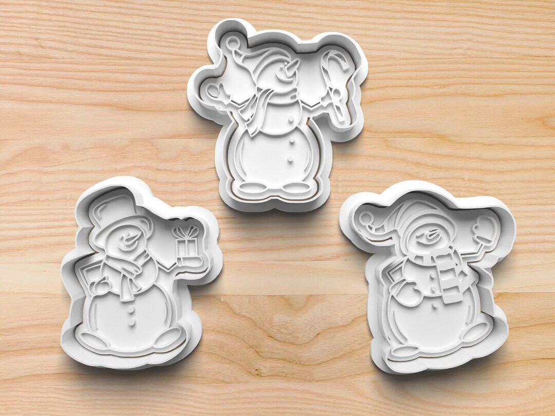Christmas Snowmen Cookie Cutters || 3 Options || 3d Printed Cookie ...