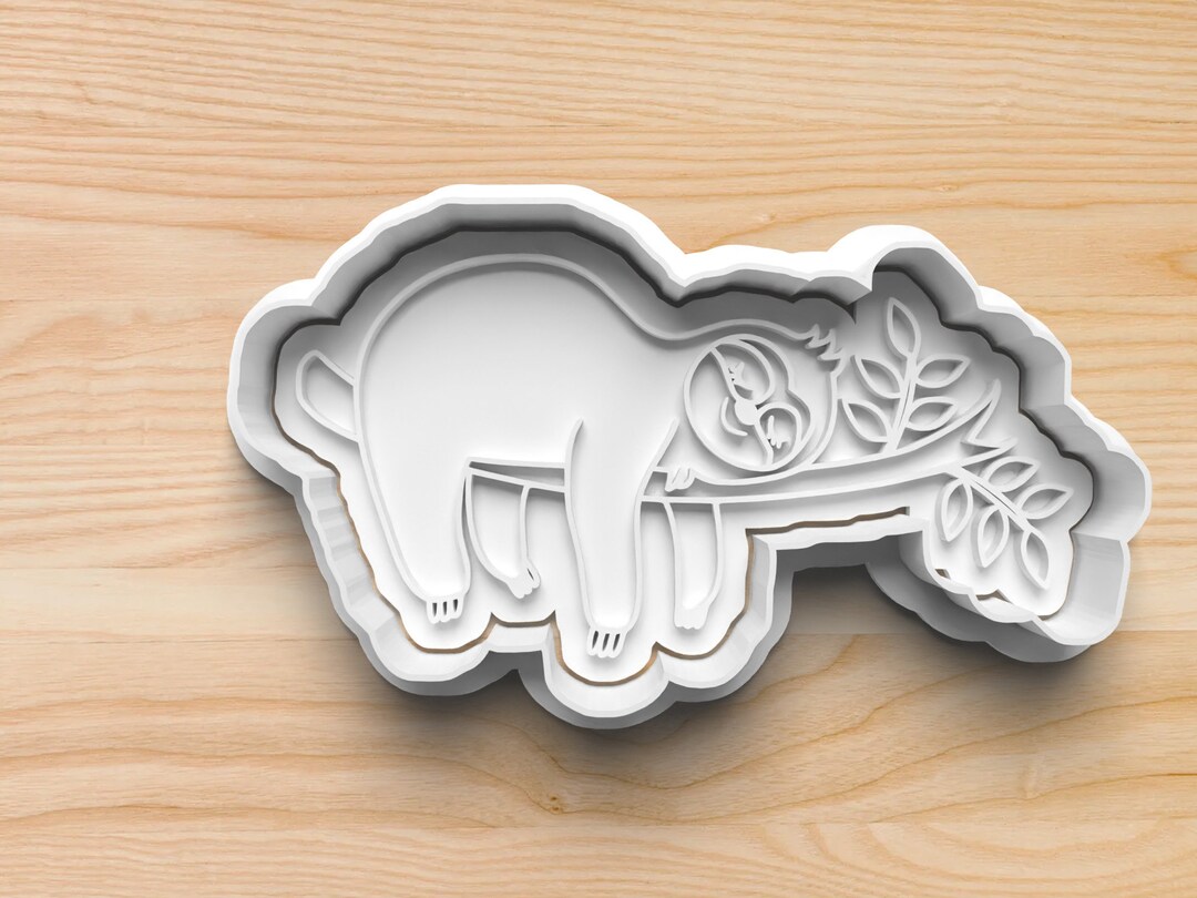 Hanging Sloth Cookie Cutter & Stamp 3D Printed Cookie Cutter Sloth Mold ...