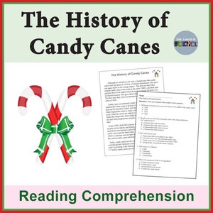 Christmas Candy Cane Science Reading Comprehension the History of Candy ...