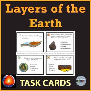 Layers of the Earth Task Card Review - Etsy
