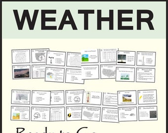 Weather Flashcards Montessori Three-part Cards Vocabulary - Etsy