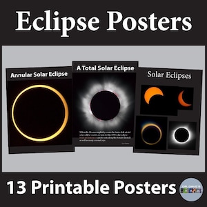 Solar and Lunar Eclipse Printable Posters - Etsy