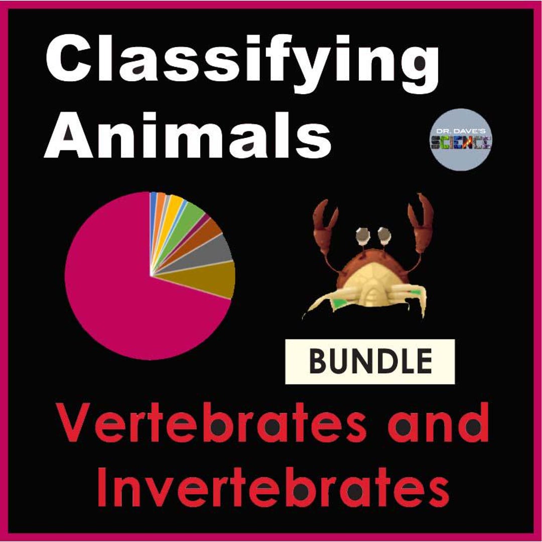 Vertebrate and Invertebrate Bundle Sort Reading Worksheets Graph ...