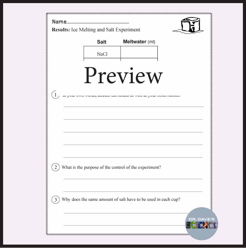 Melting Ice Activity, Salt and Winter Science Experiments - Etsy