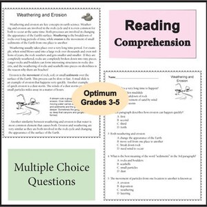 Weathering and Erosion Science Reading Comprehension Passages and ...