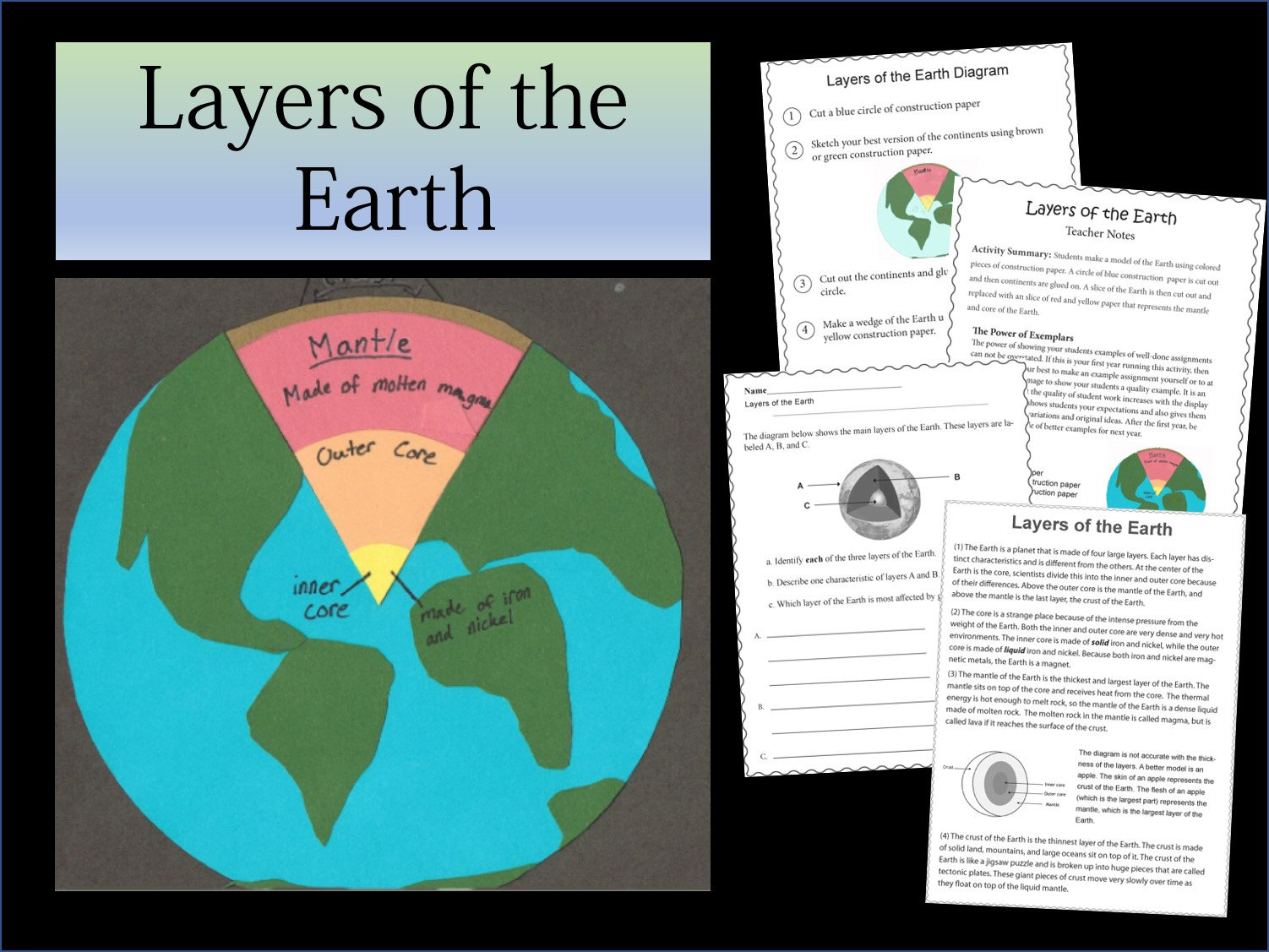 Layers of the Earth Bundle Rocks and Minerals Volcanoes Science - Etsy