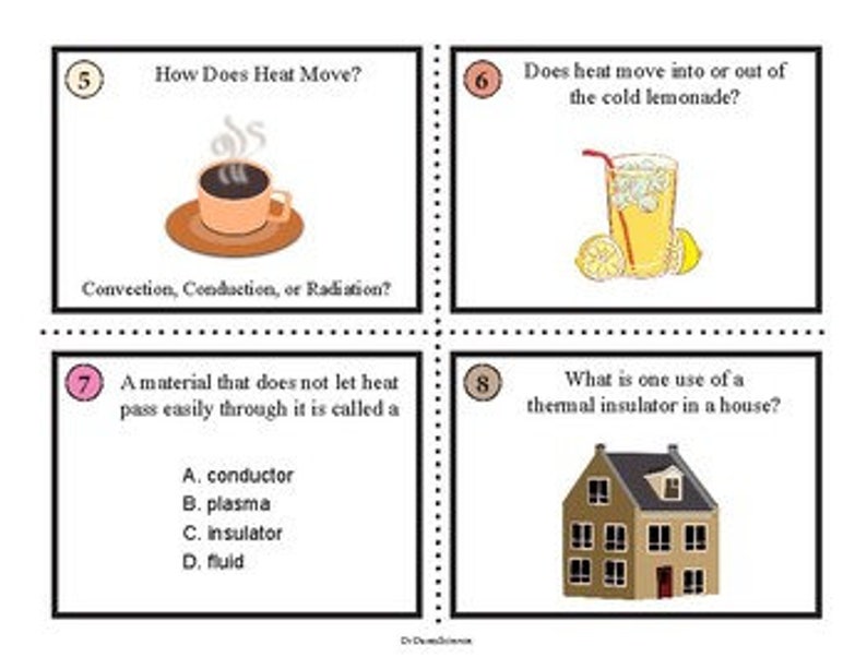 Thermal Energy Task Cards - Etsy