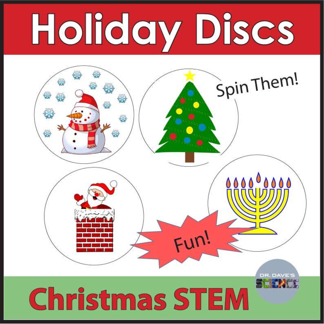 Christmas STEM Science Activity Spinning Toys Santa Snowman Thaumatrope ...