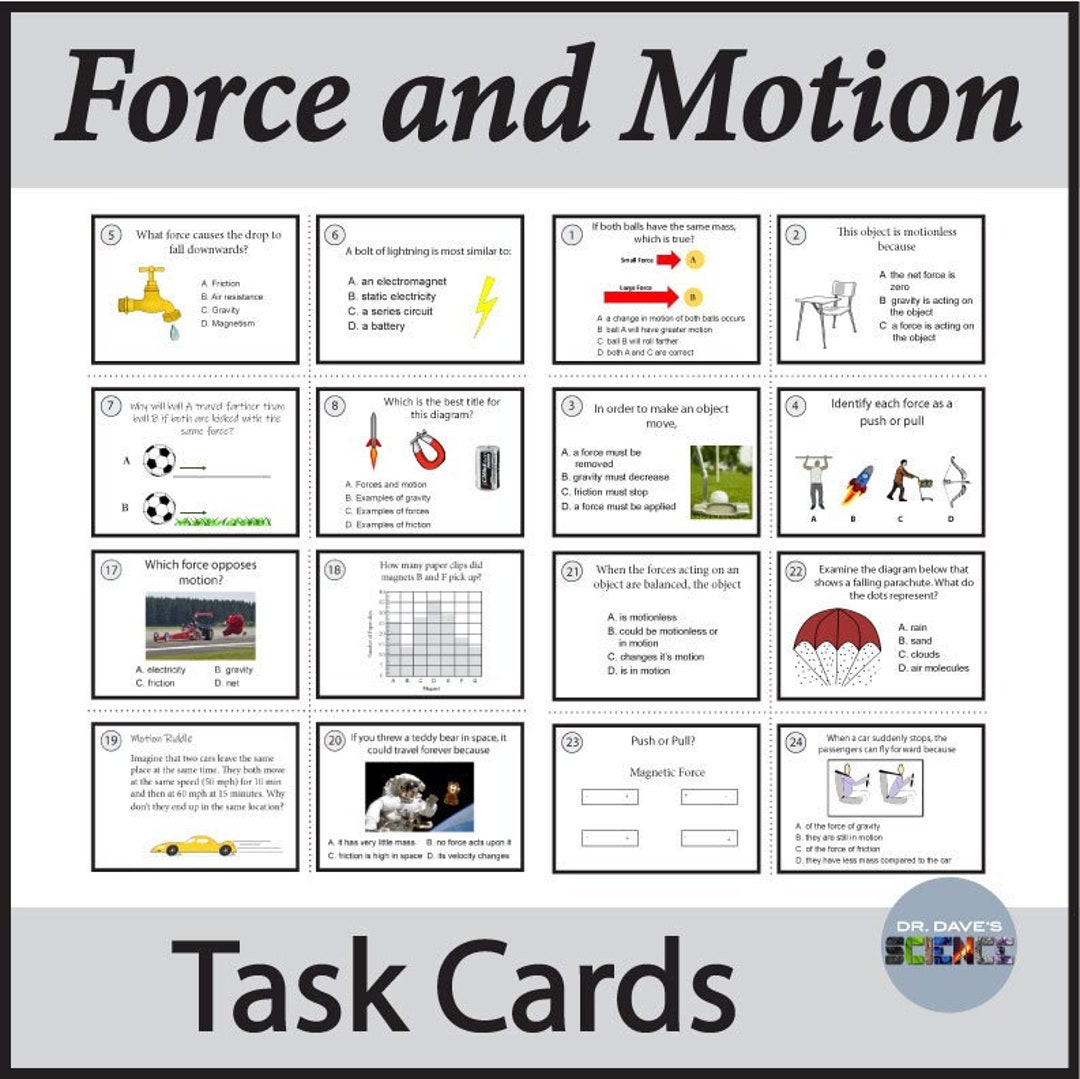 Force and Motion Task Cards - Etsy