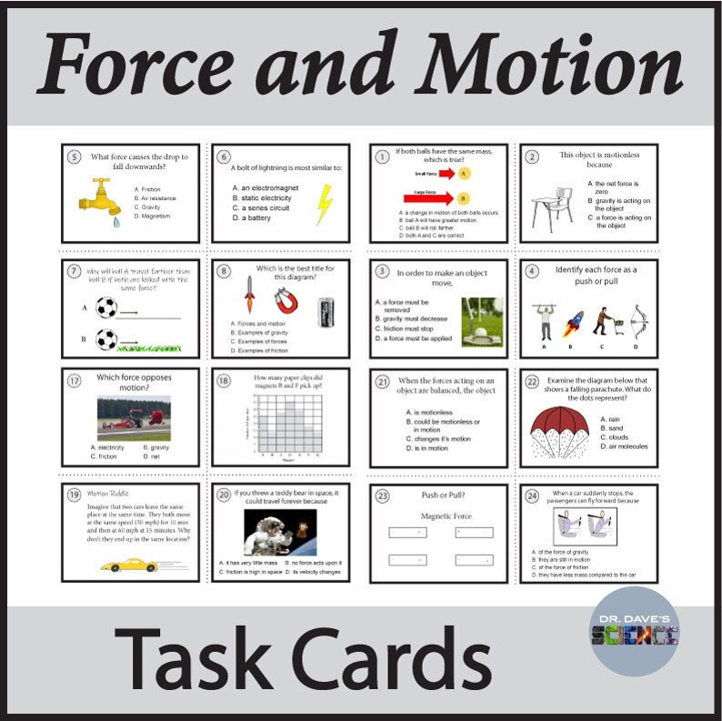 Force and Motion Task Cards - Etsy