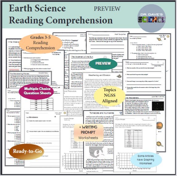 Earth Science Reading Comprehension Passages and Questions - Etsy