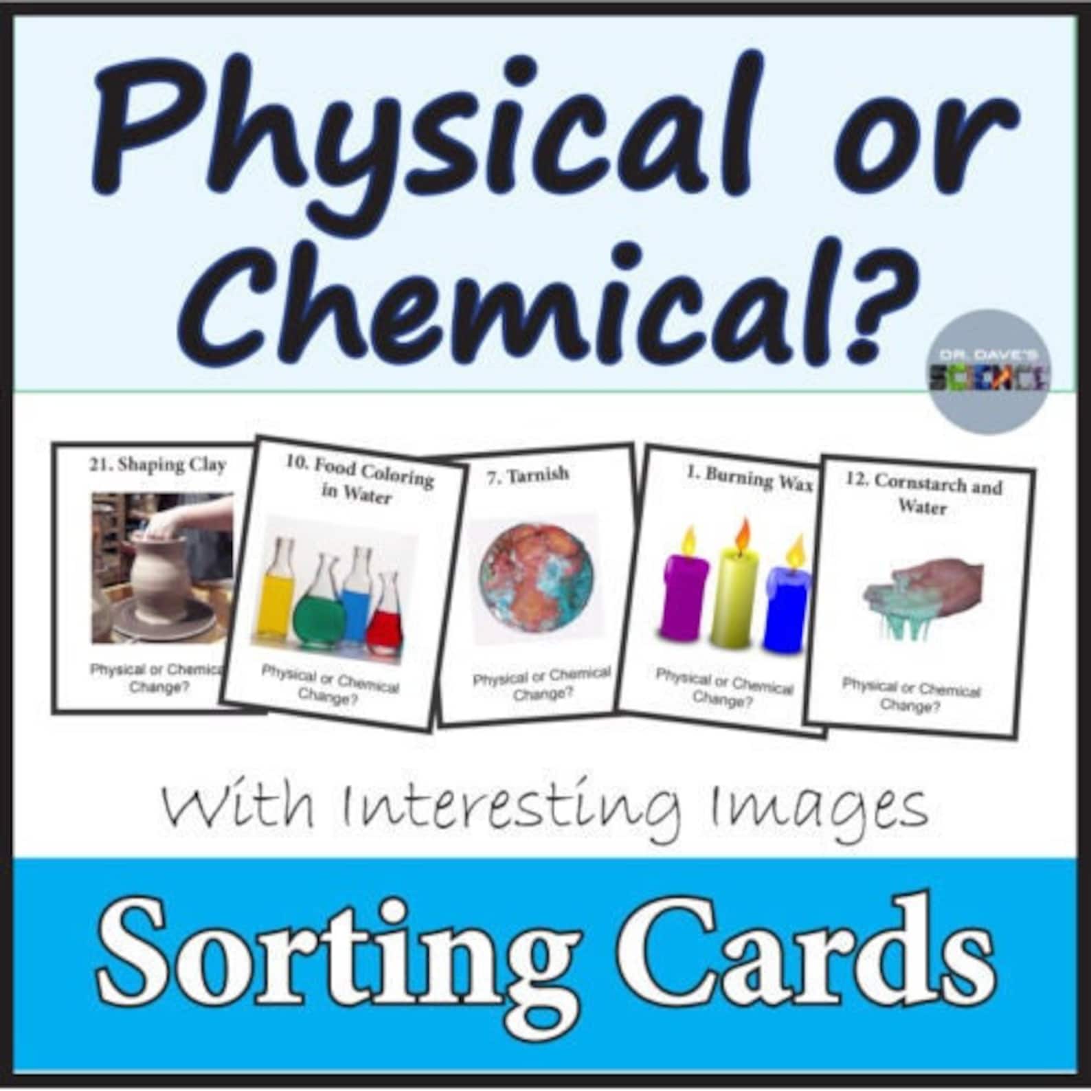 Physical and Chemical Changes Sort Cards - Etsy