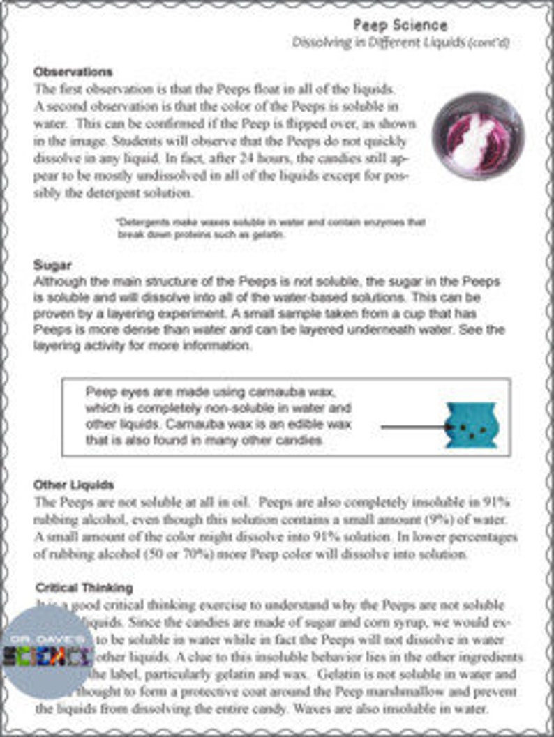 The Science of Peeps Activities and Experiments Spring Easter Science ...