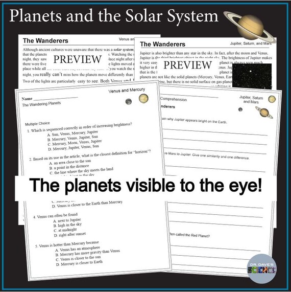 Reading Passages About The Planets