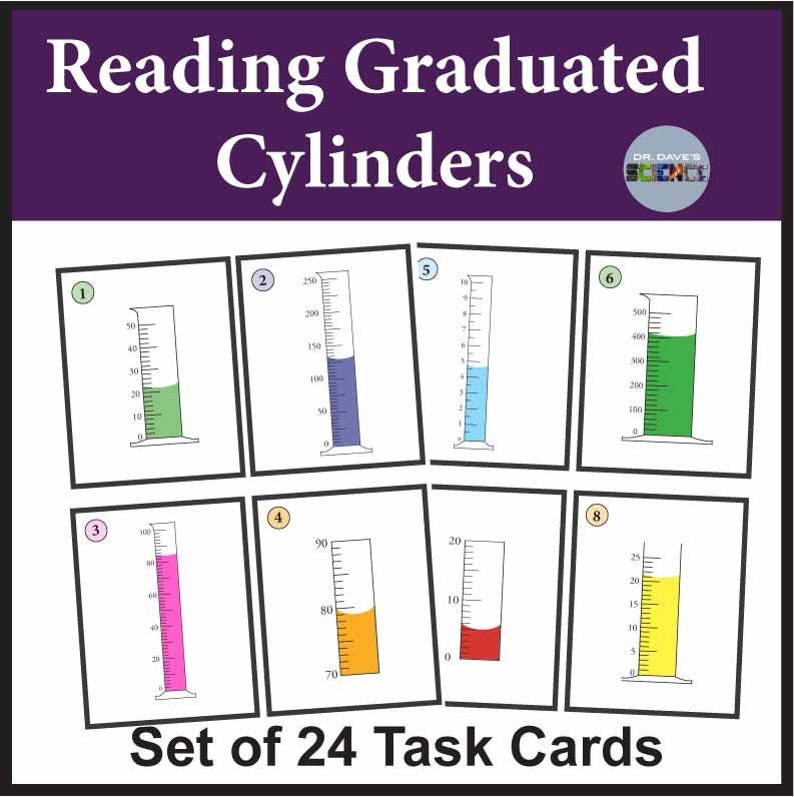 Graduated Cylinder Task Cards - Etsy
