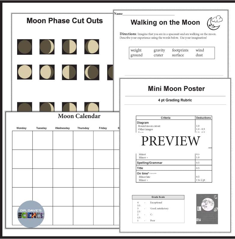 Moon Phases of the Moon Worksheets - Etsy