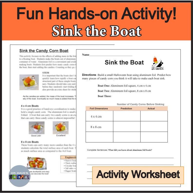 Candy Corn Science Thanksgiving Activity STEM Sink the Boat - Etsy
