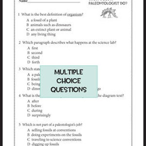 Fossils and Paleontologist Reading Comprehension - Etsy