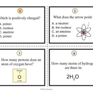 Atoms Elements and Molecules Task Cards, Review Science - Etsy