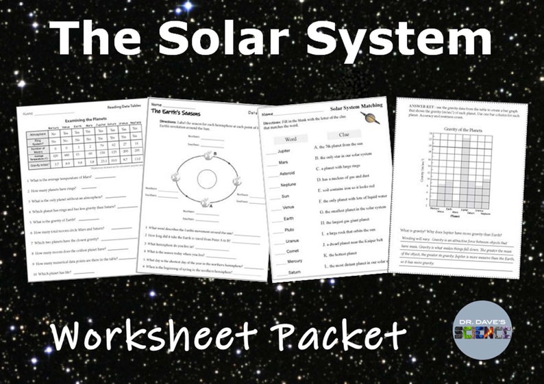 Solar System and Planets Worksheet Packet - Etsy