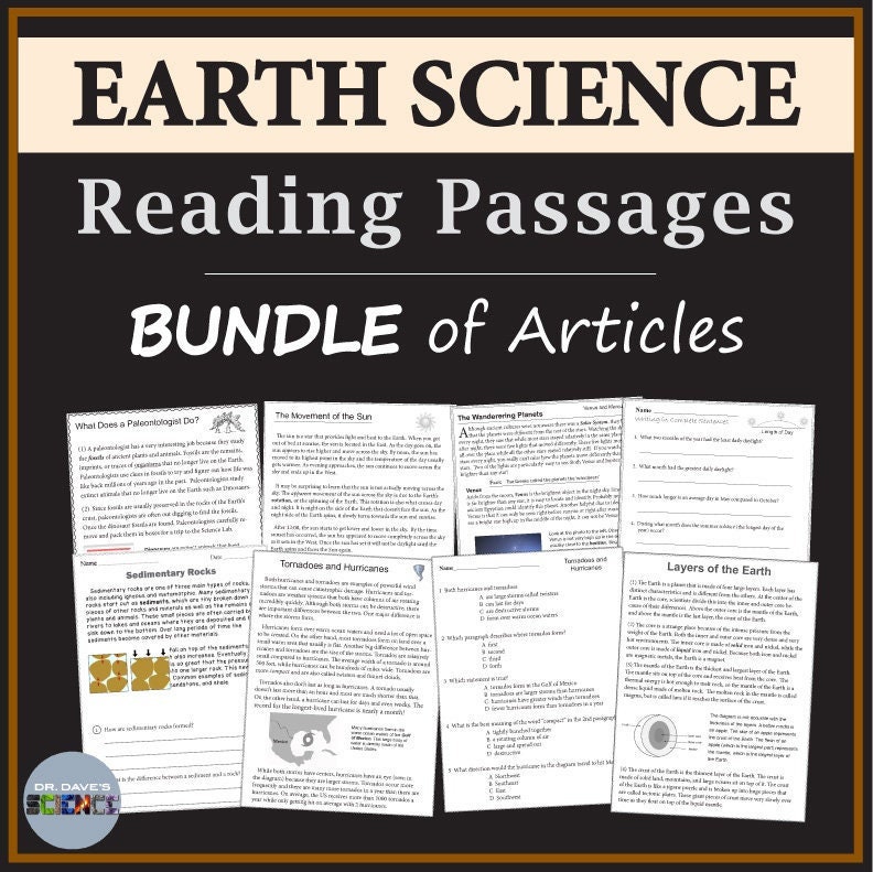 Earth Science Reading Comprehension Passages and Questions - Etsy