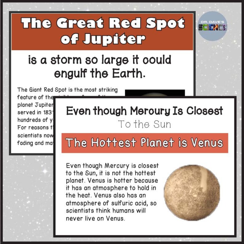 Solar System Fun Fact Posters Science Bulletin Board and Classroom ...