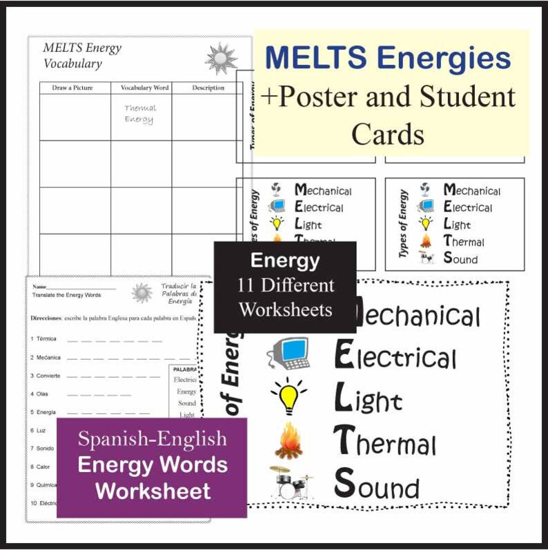 Forms of Energy Worksheets - Etsy