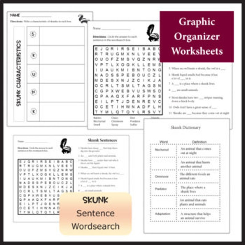 Animal Adaptations Skunk Science Reading Comprehension Passage - Etsy