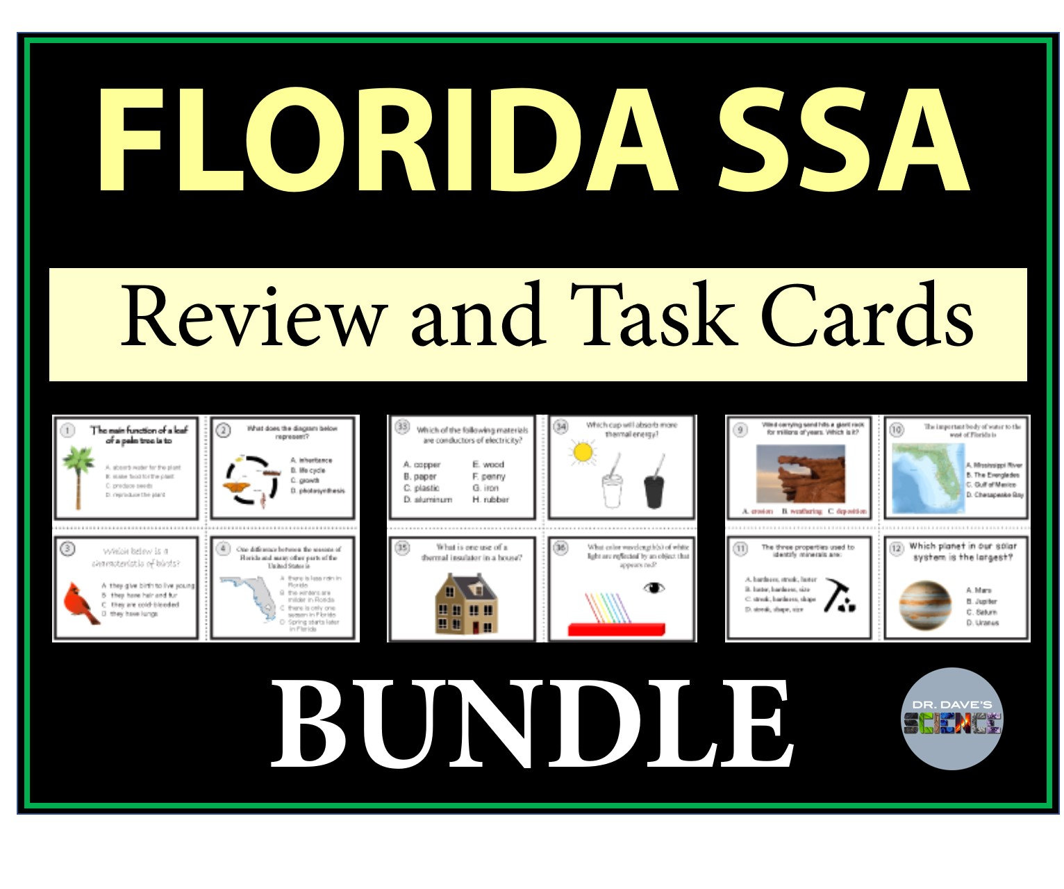Florida SSA Science Review and Task Cards Bundle 5th Grade - Etsy