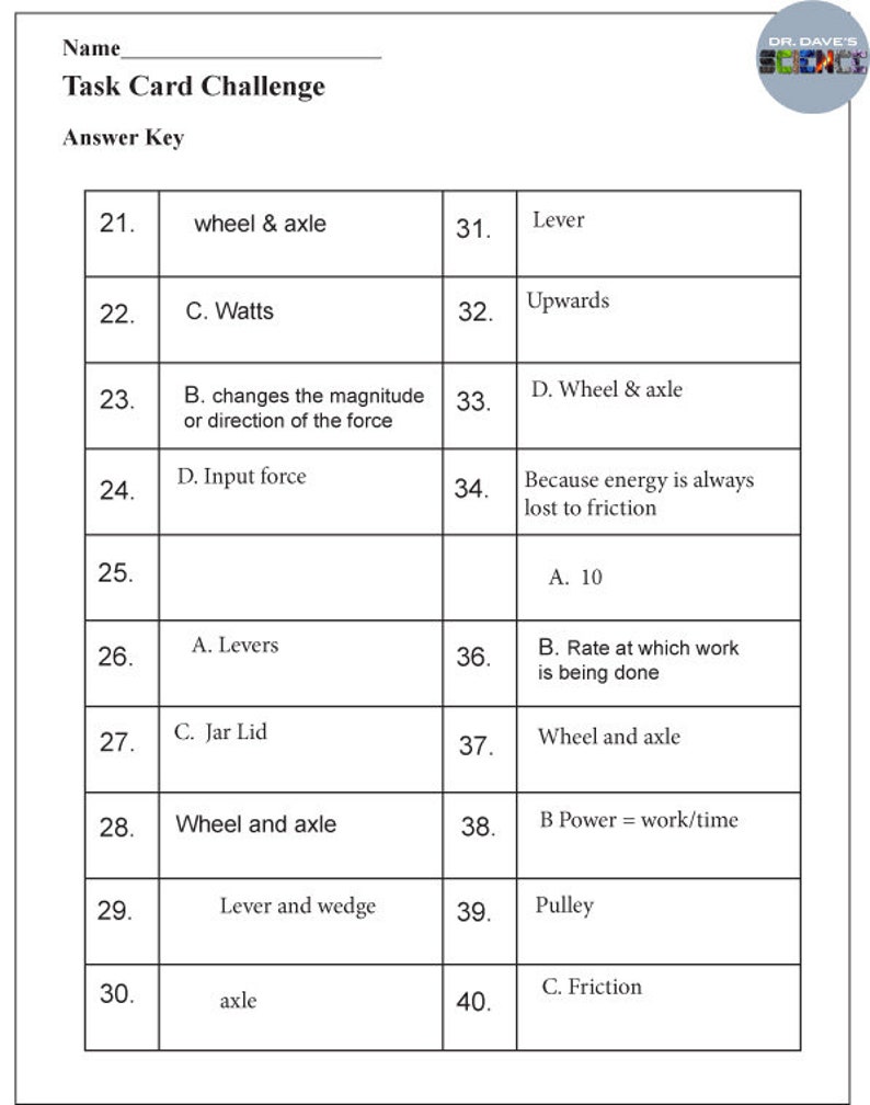 Simple Machines Task Cards - Etsy