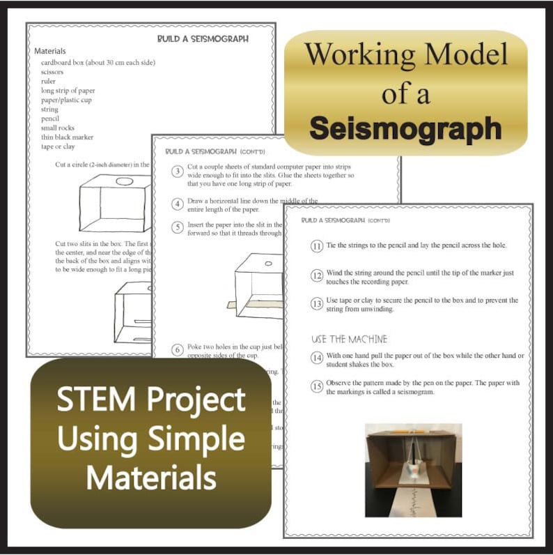 Build a Model of a Seismograph Earthquake Activity - Etsy