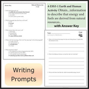 Natural Resources Coal Reading Comprehension Passage and Questions - Etsy