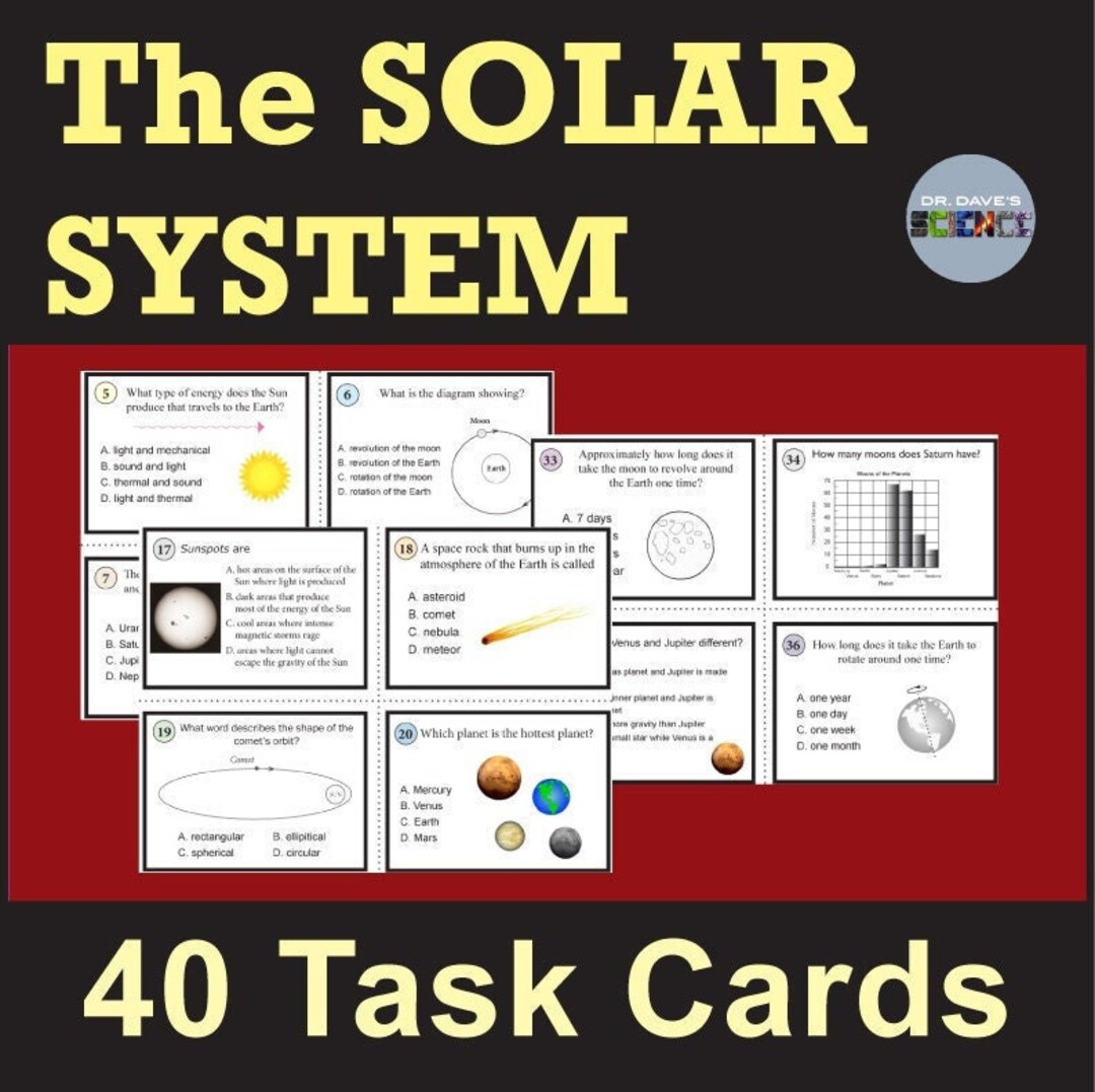 Solar System Task Cards - Etsy