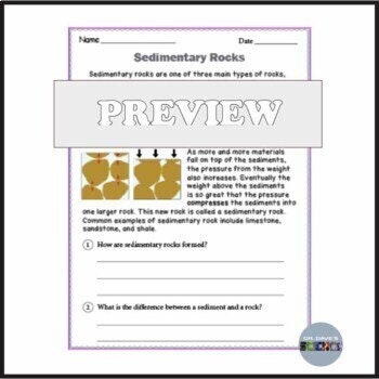 Types of Rocks Reading Comprehension Sedimentary, Igneous, and ...