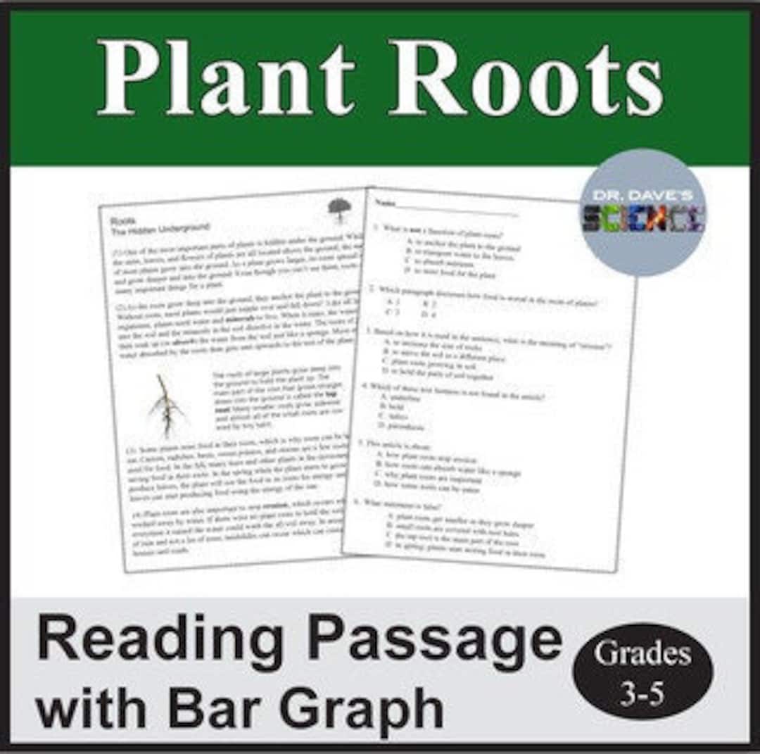 Plant Parts Roots Reading Comprehension Passage and Questions - Etsy
