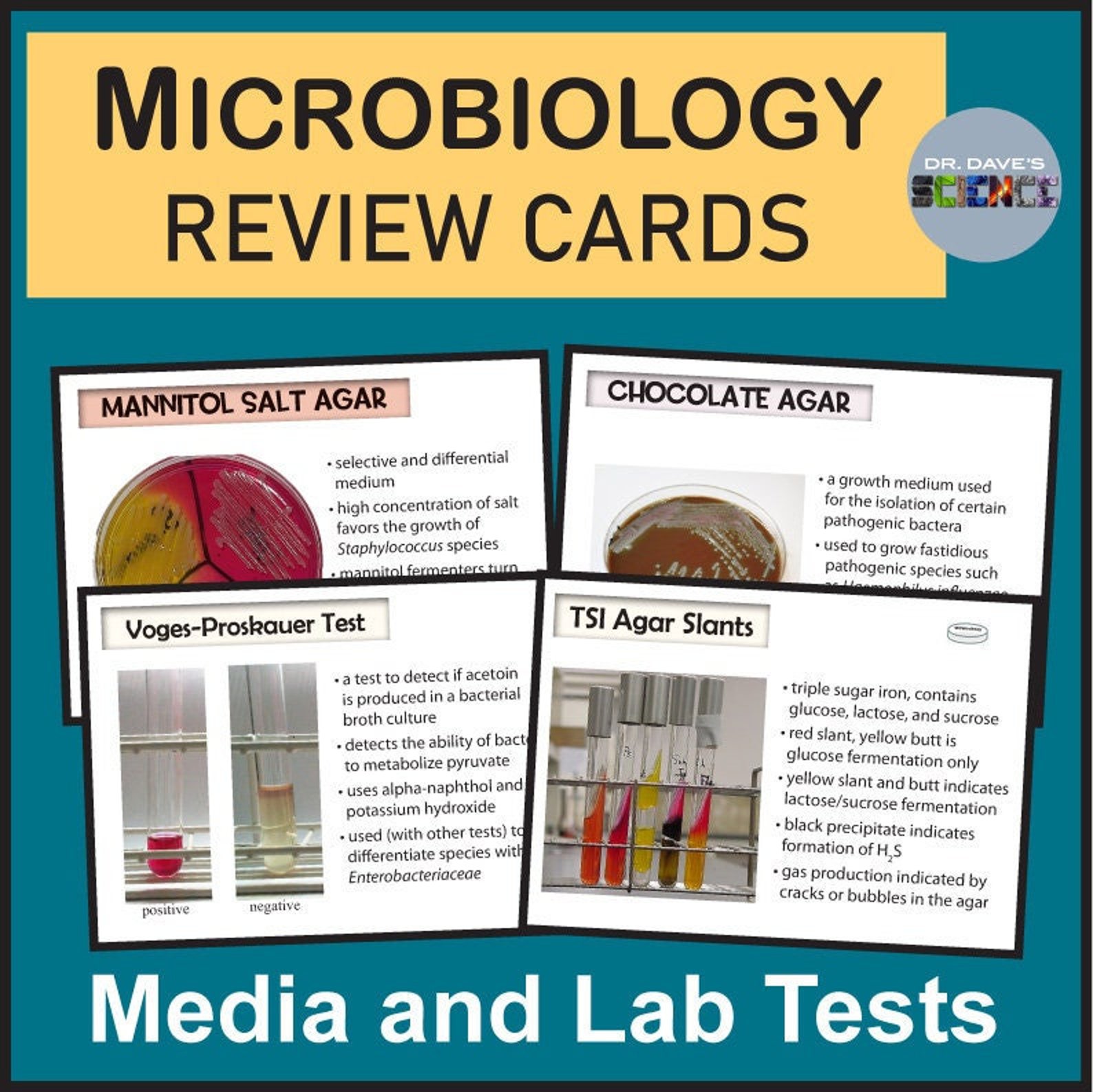 Microbiology Lab Study MLT/MLS ASCP Printable Review Cards Selective ...