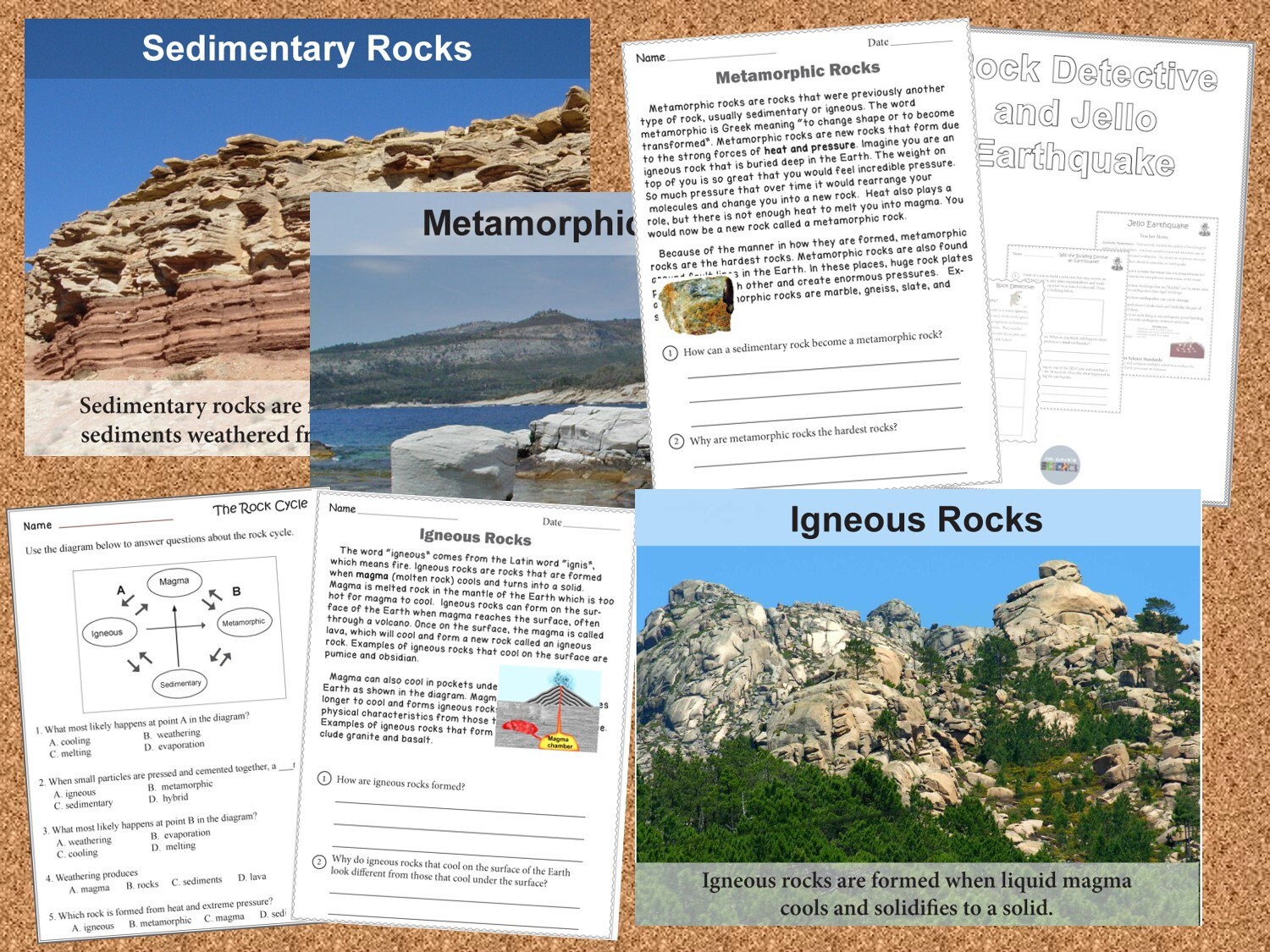 Layers of the Earth Bundle Rocks and Minerals Volcanoes Science - Etsy