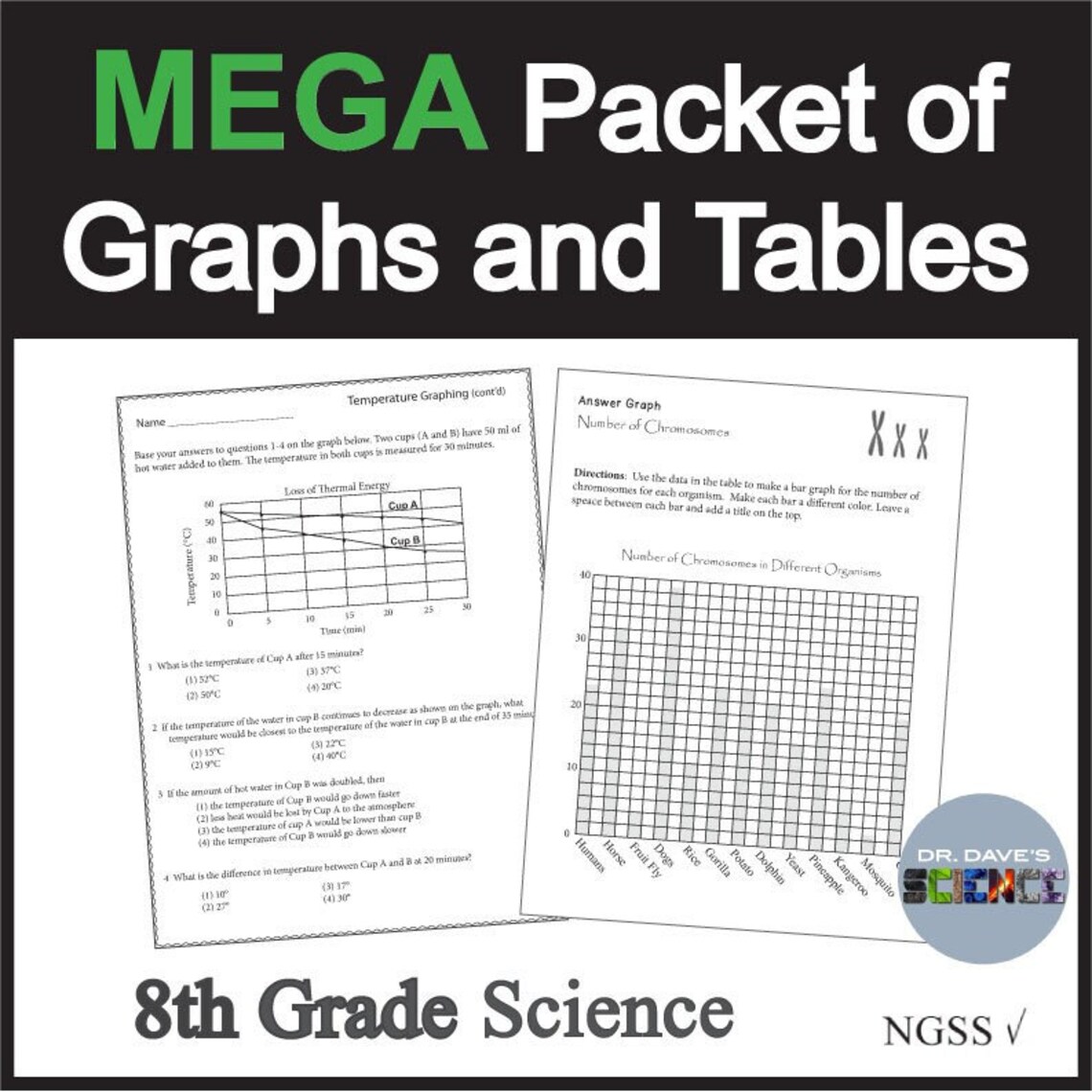 8th Grade Science Test Prep Data Tables Graphs, Independent Work Data ...