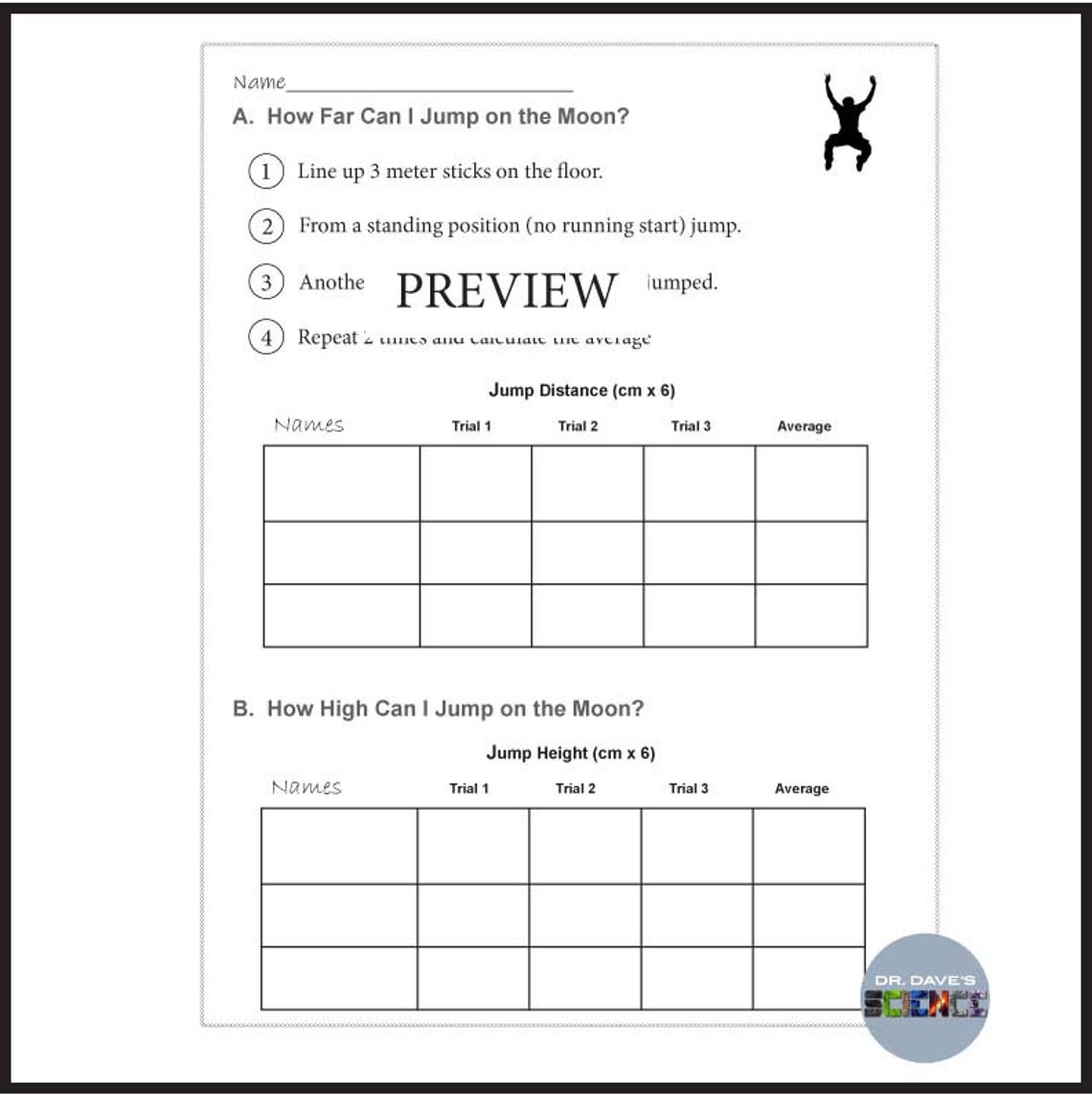 Mass and Weight on the Moon and Planets Solar System Gravity Activity ...