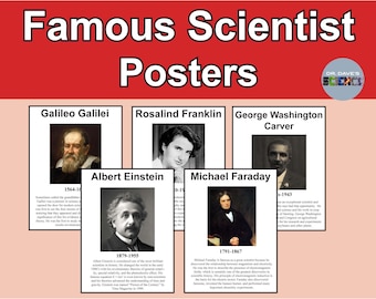 Famous Scientist Posters set of 8 Printable, Famous Inventors, Science ...
