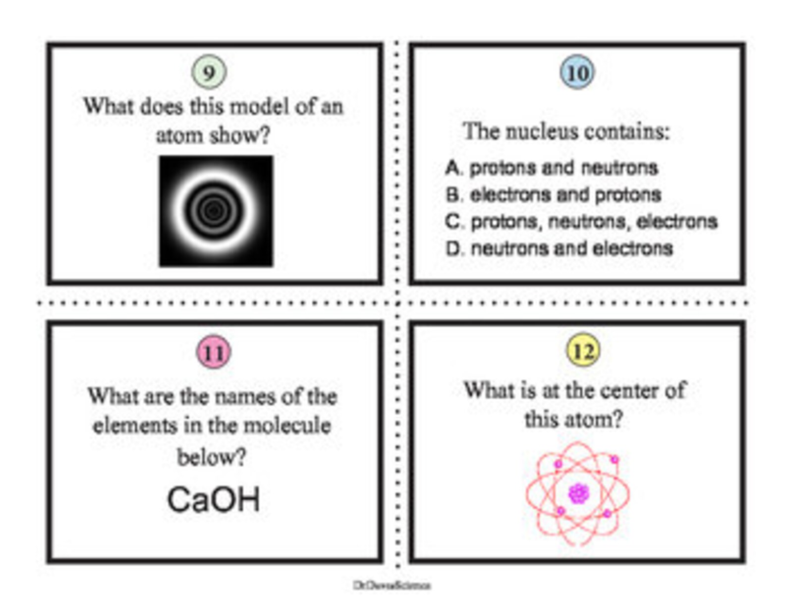 Atoms Elements and Molecules Task Cards, Review Science - Etsy